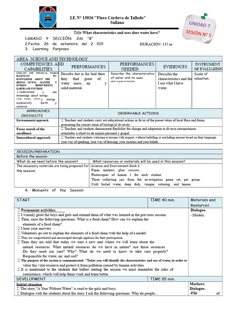 Session 5 Characteristics and Uses of Water | PDF | Hypothesis | Experiment