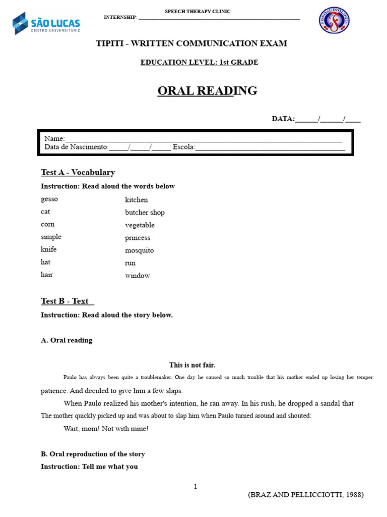 Tipiti - Written Communication - 1st Grade | PDF