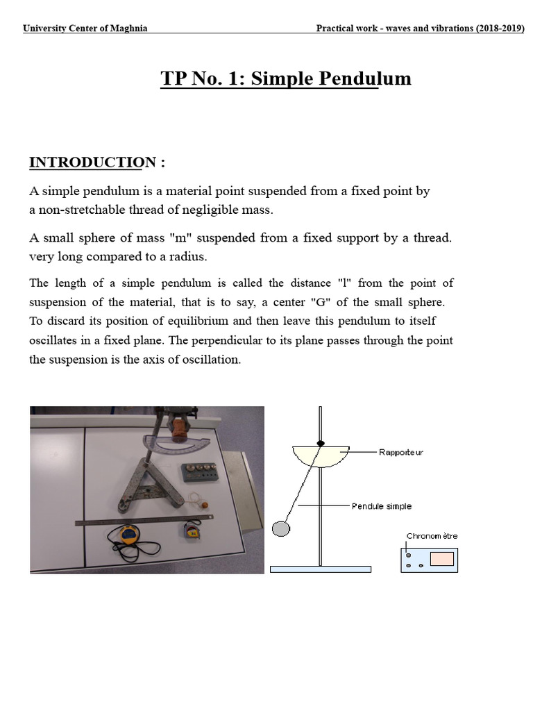 Simple Pendulum Lab | PDF | Oscillation | Pendulum