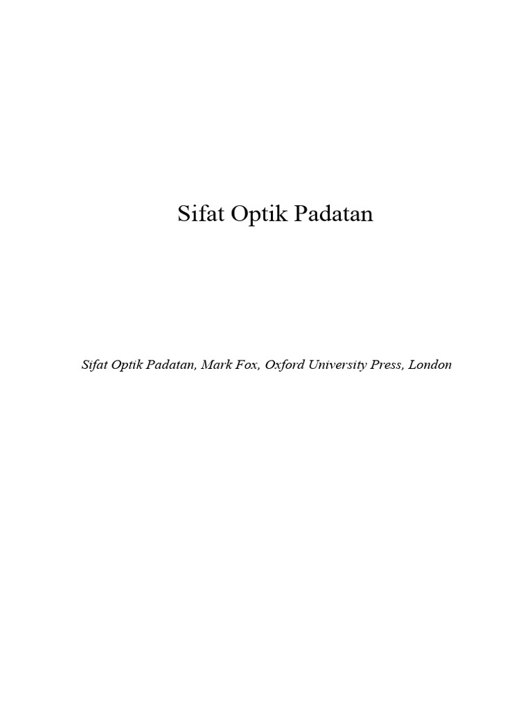 Sifat Optik Zat Padat | PDF