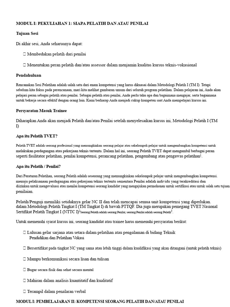 Peninjau Metodologi Pelatihan - Salinan | PDF