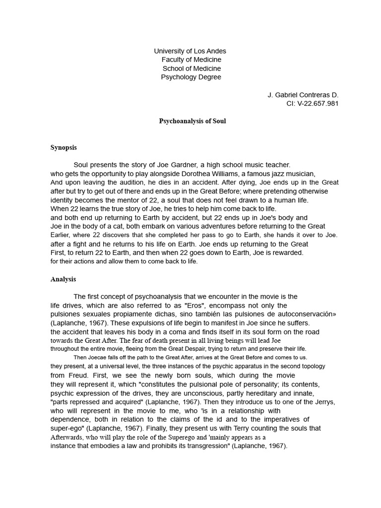 Psychoanalysis of Soul - Disney Pixar | PDF | Psychological Concepts ...