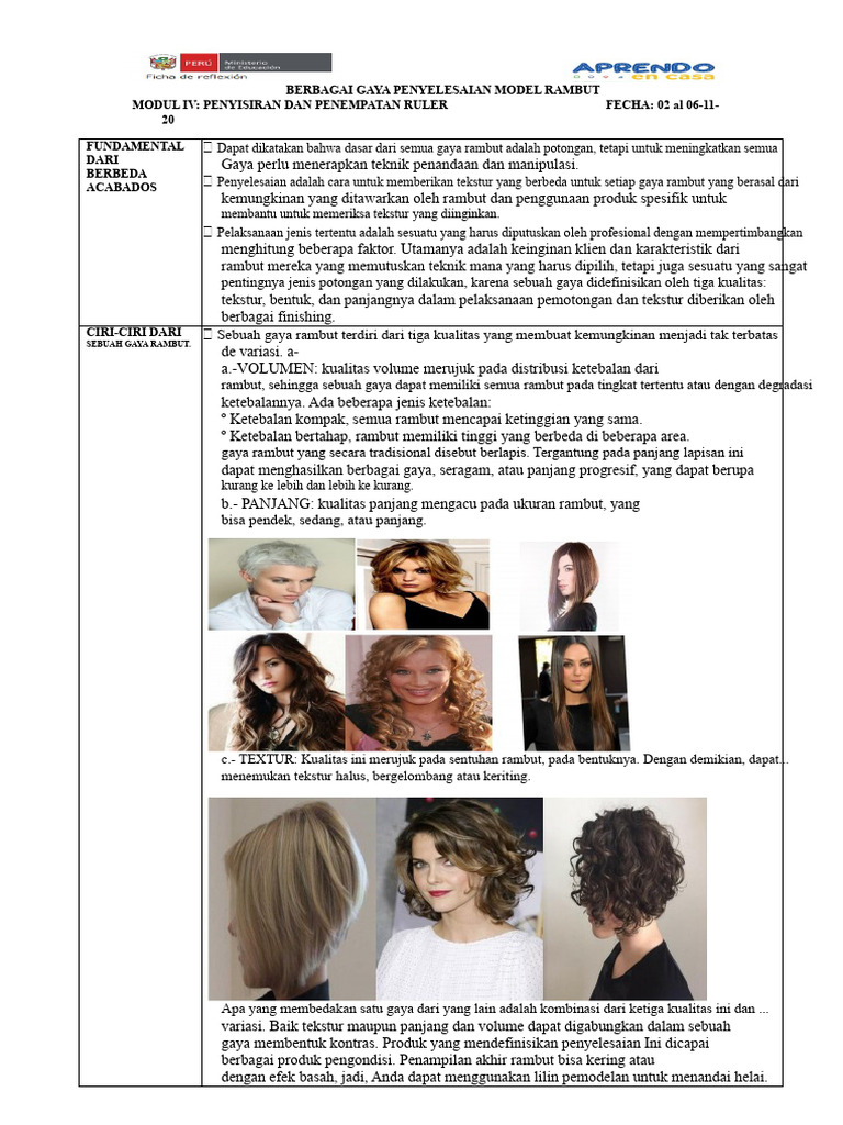 Gaya penyelesaian rambut | PDF