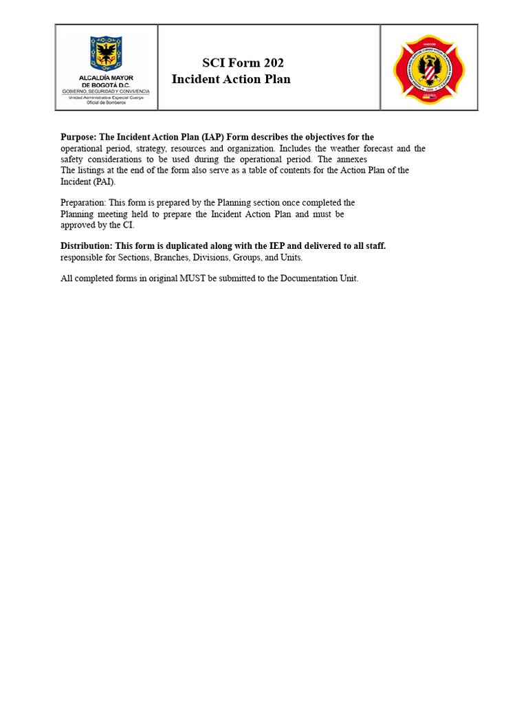 Incident Action Plan Form SCI 202 | PDF