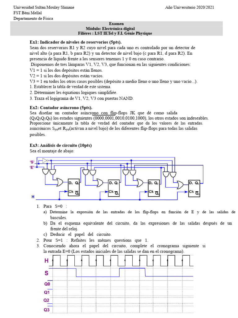 Examen Electrónico Digital 2020-2021 | PDF