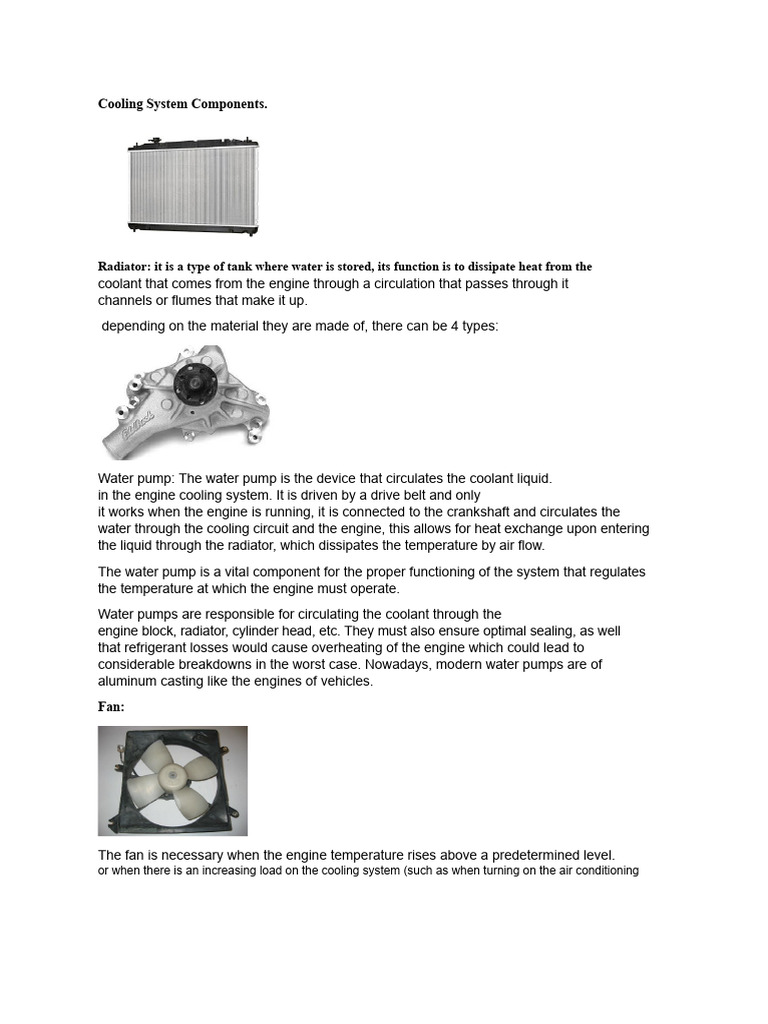 Cooling System Components | PDF | Mechanical Engineering | Engineering ...