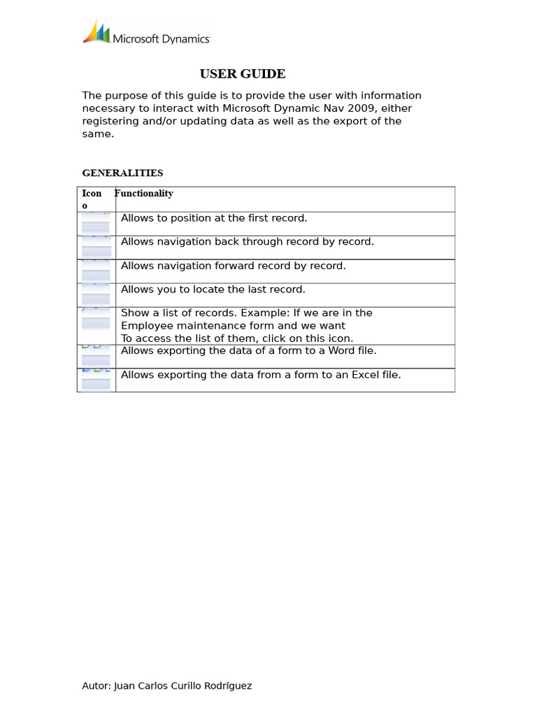 Microsoft Dynamics NAV 2009 User Guide | PDF | Icon (Computing ...