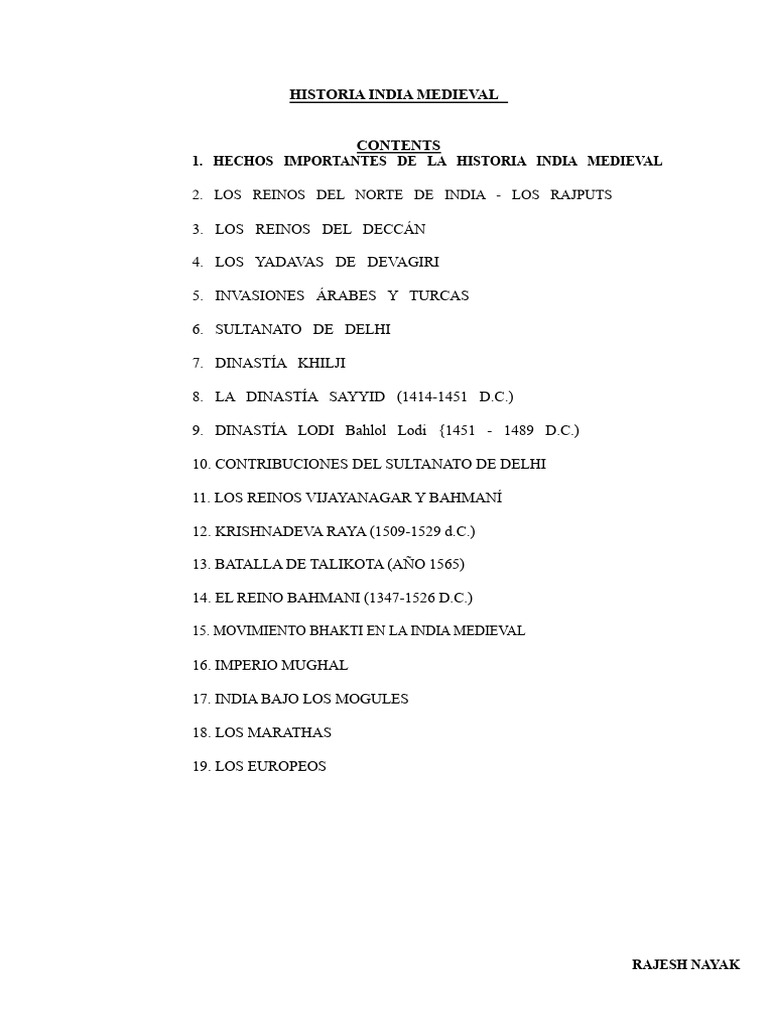 2. Historia Medieval con Datos Importantes POR KRISH | PDF | Imperio mogol