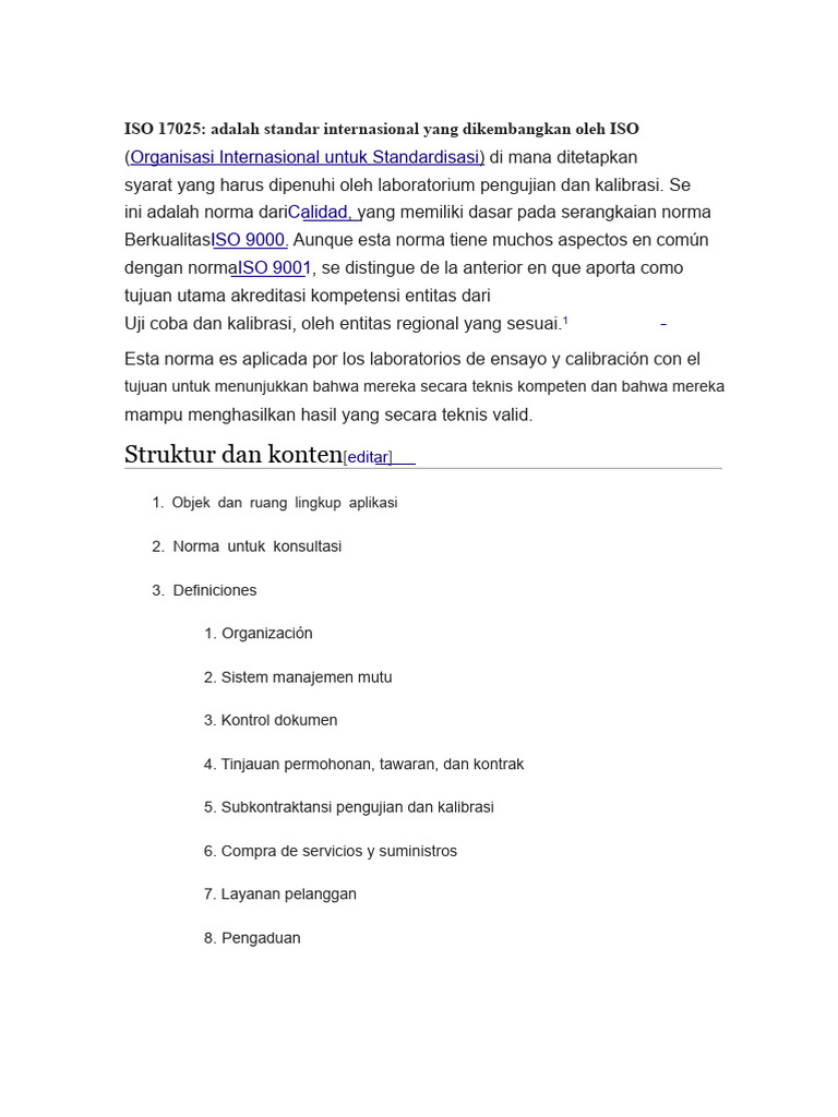 Struktur Norma ISO 17025 | PDF