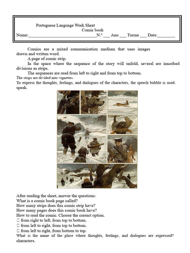 Comic Strip Worksheet | PDF