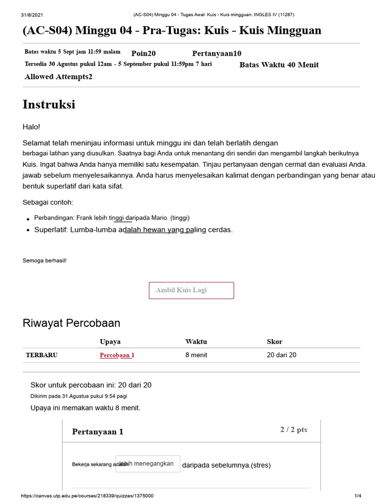 (AC-S04) Minggu 04 - Pra-Tugas_ Kuis - Kuis Mingguan_ INGLES IV (11287 ...
