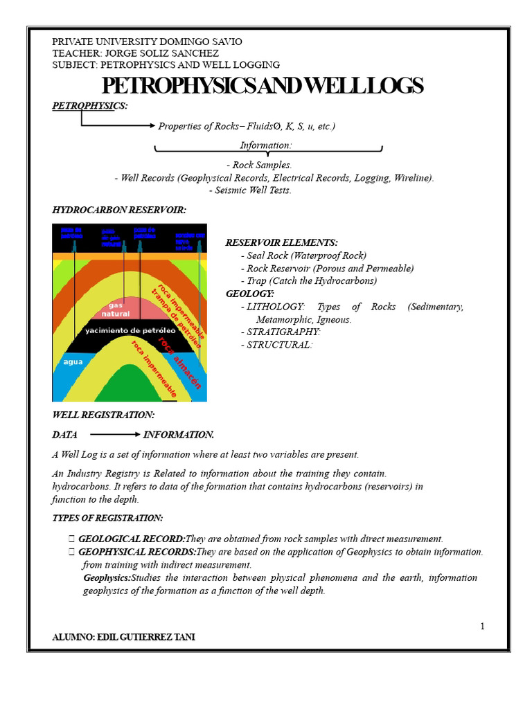 Petrophysics and Well Logging | PDF | Petroleum Reservoir | Geology