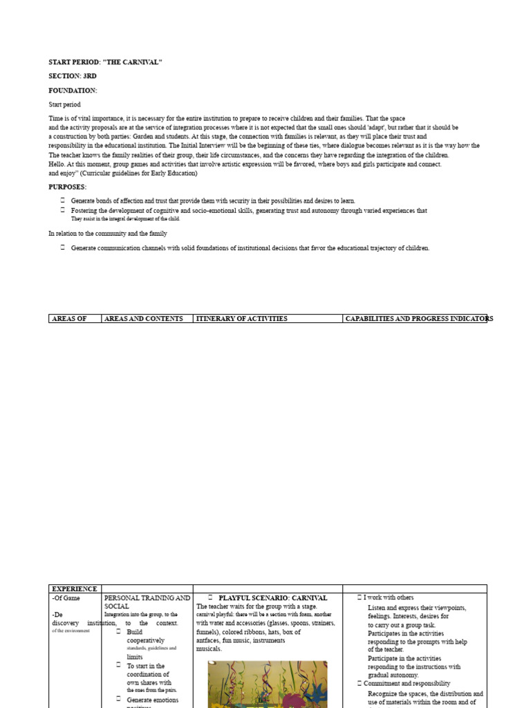 Carnival Start Period | PDF | Carnival | Learning