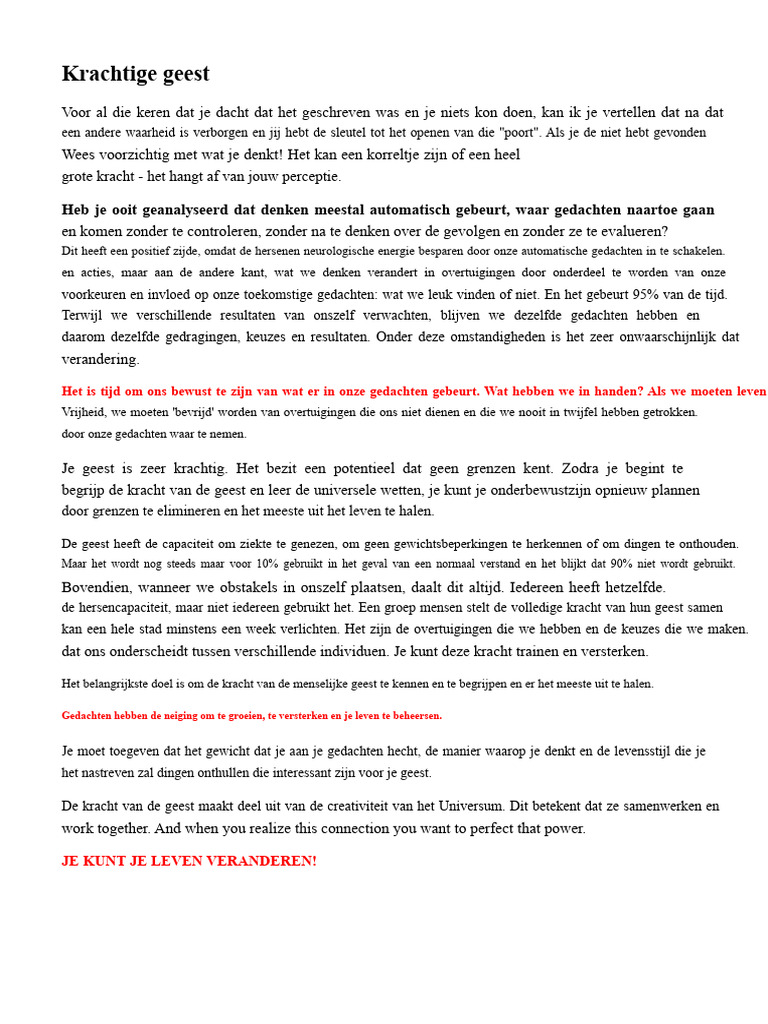 Krachtige Geest PDF | PDF