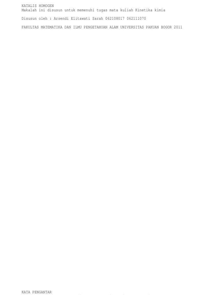 Katalis Homogen | PDF | Sains & Matematika