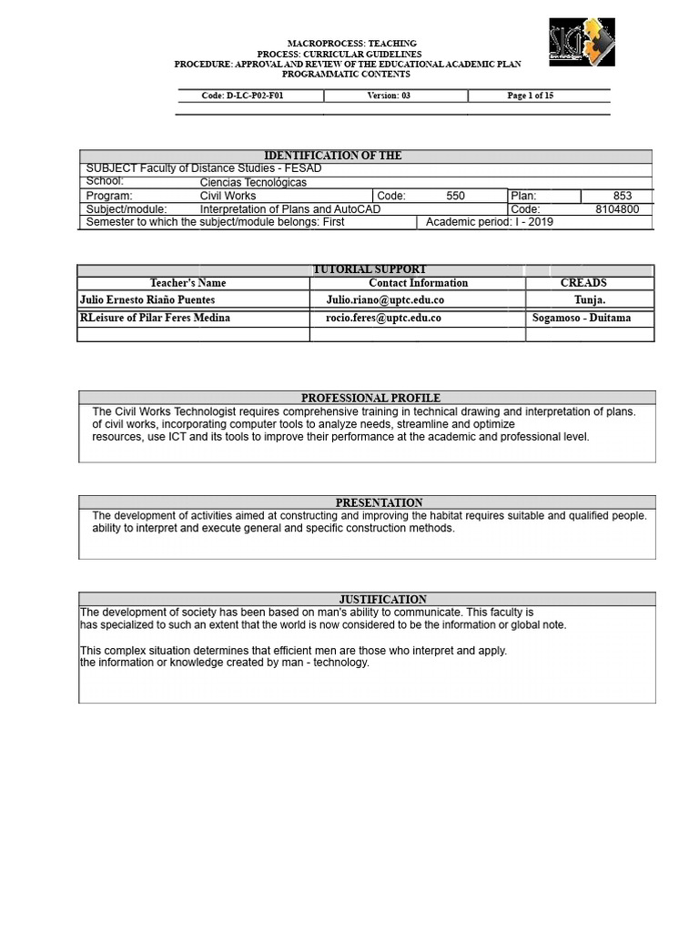 Curriculum Guidelines for AutoCAD Course | PDF | Technical Drawing ...
