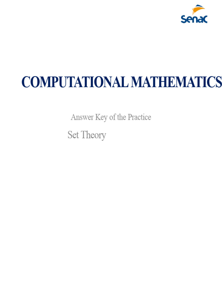 02 - 1 - Answer Key Set Theory | PDF | Intersection (Set Theory ...