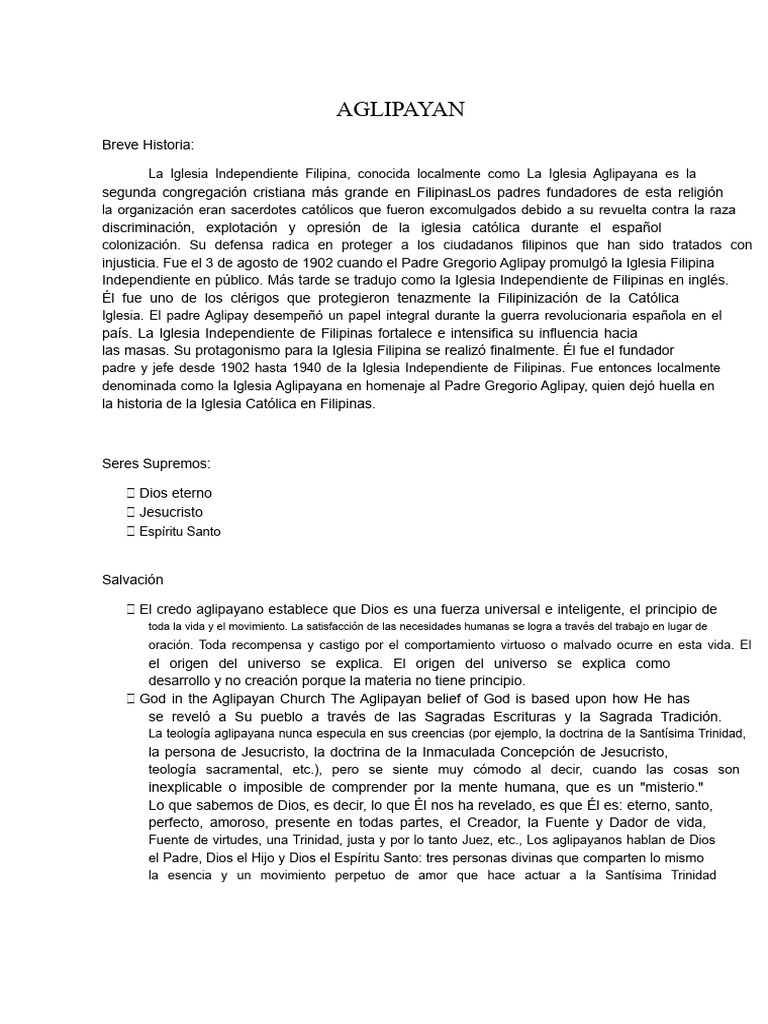 AGLIPAYANO | PDF | eucaristía | Iglesia cristiana