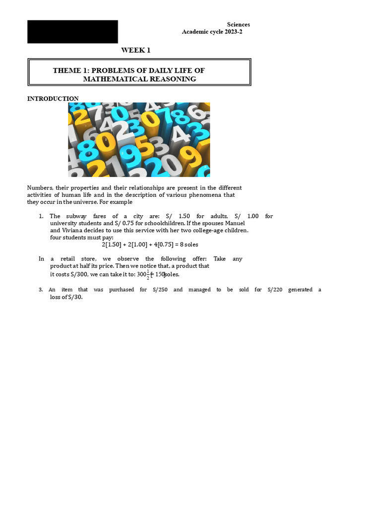 Separate Problems From Everyday Life of Mathematical Reasoning | PDF ...