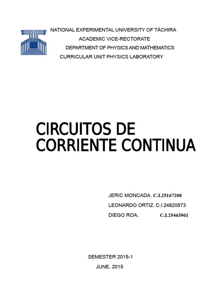 Report On Direct Current Circuits | PDF | Electrical Resistivity And ...