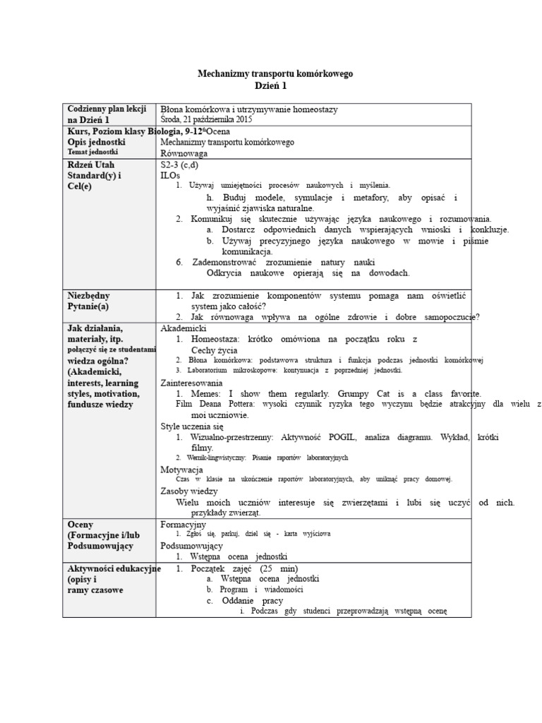 Plan Lekcji 5E | PDF