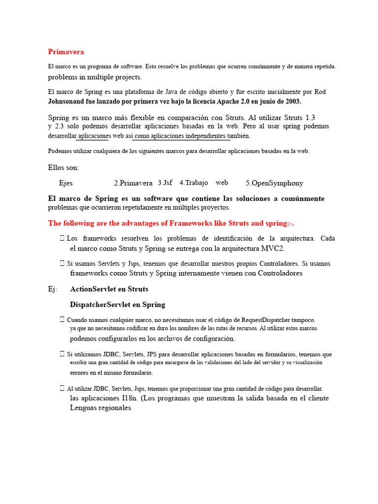 Notas de Primavera PDF | PDF | Modelo – Vista – Controlador | Java (lenguaje de programación)