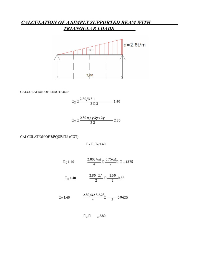 Simply Supported Beam Load Calculations | PDF | Beam (Structure) | Bending