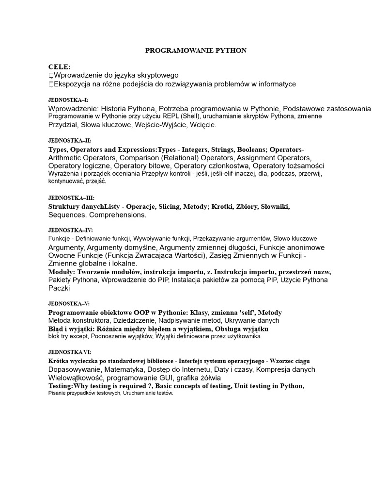 Programowanie w Pythonie | PDF