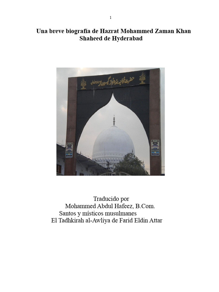 Una breve biografía de Hazrat Mohammed Zaman Khan Shaheed Hyderabad ...
