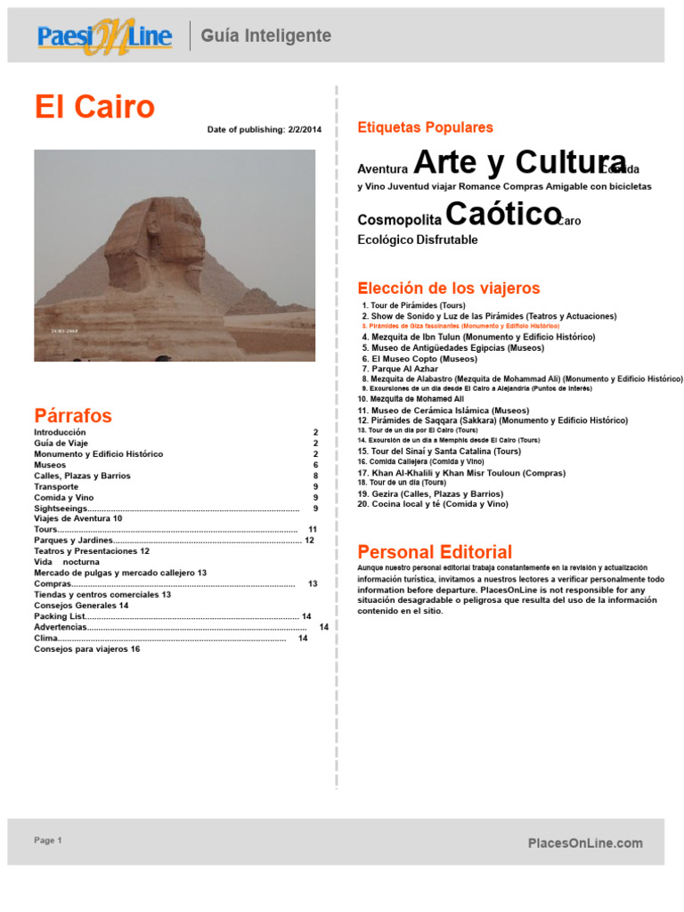 Guía de El Cairo | PDF | El Cairo | Pirámide