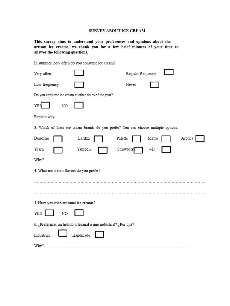 Ice Cream Preference Survey Insights | PDF | Foods