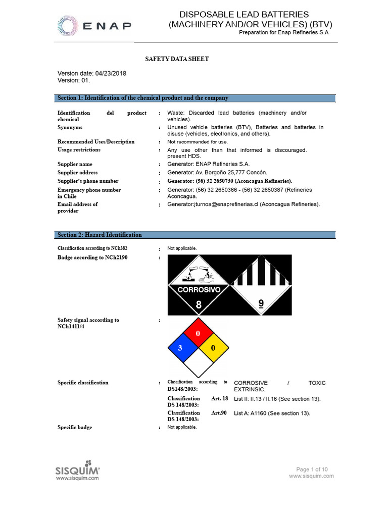 LEAD BATTERIES | PDF | Dangerous Goods | Combustion
