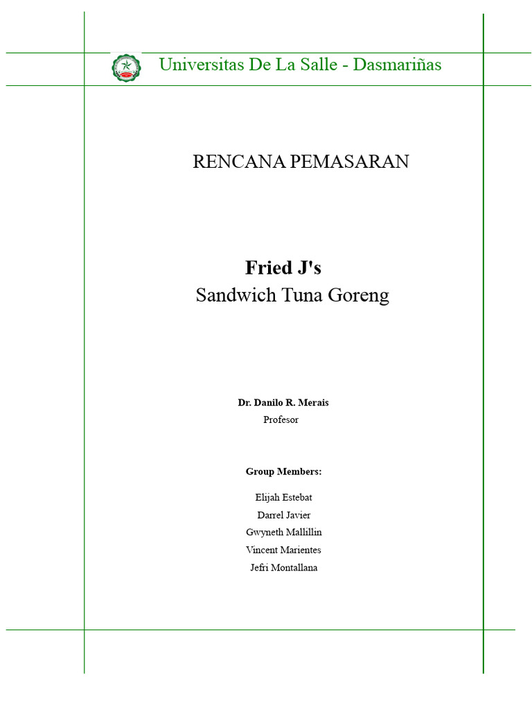 Rencana Bisnis Fried-Js | PDF
