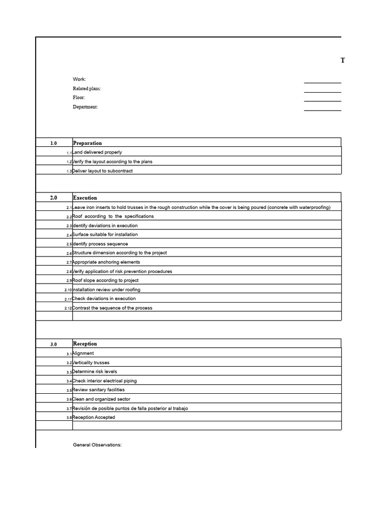 Roofing and Trusses Checklist Guide | PDF