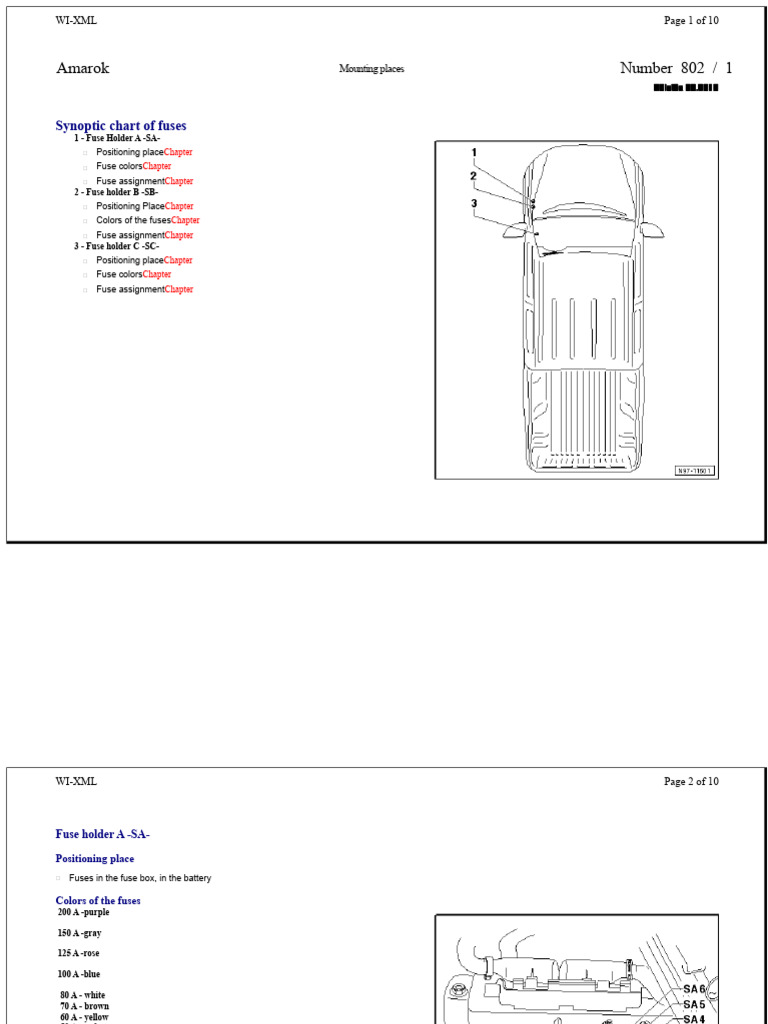 Volkswagen Amarok Fuse Box Guide | PDF | Fuse (Electrical) | Motor Vehicle