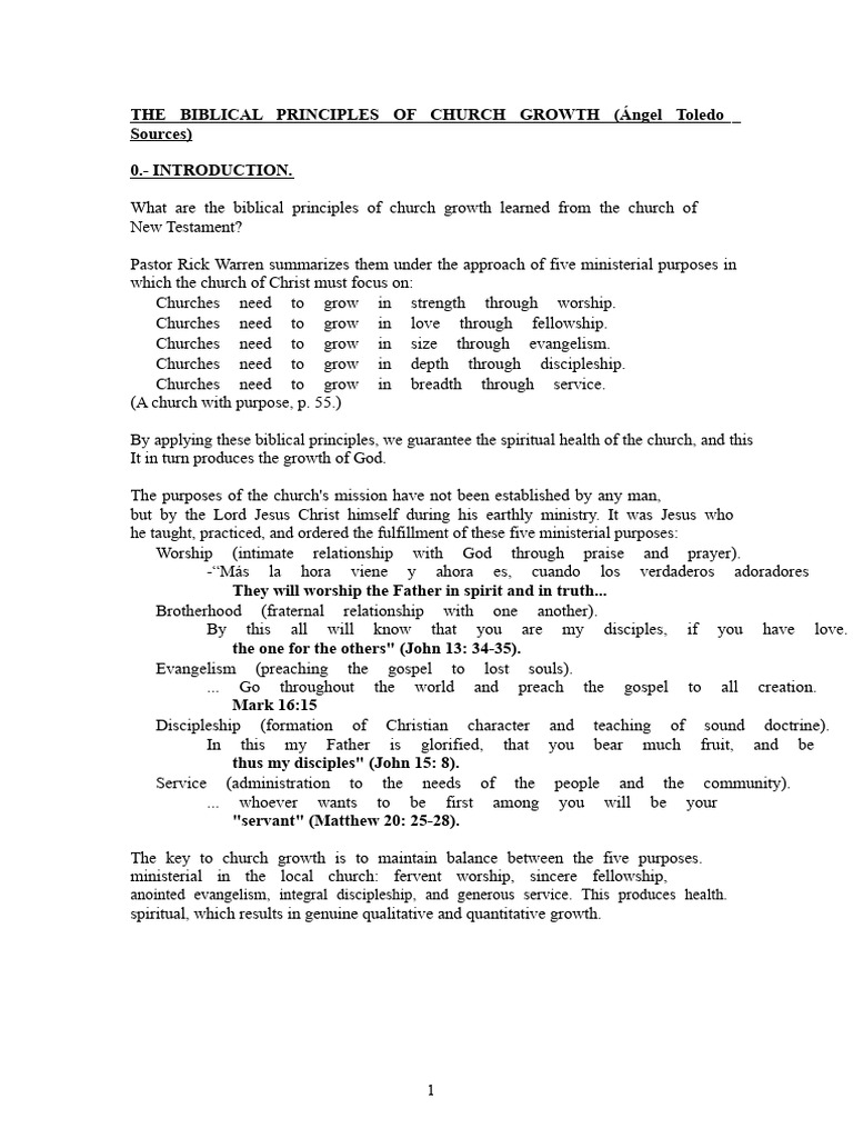 Biblical Principles for Church Growth | PDF | Disciple (Christianity ...