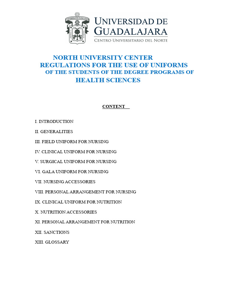 Health Sciences Student Uniform Regulations | PDF | Seam (Sewing) | Shoe