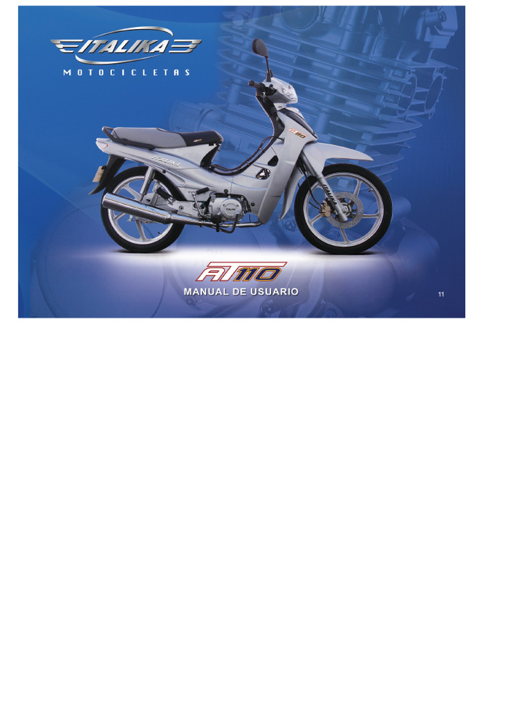 At110 Italika Motorcycle Manual | PDF | Throttle | Vehicle Technology