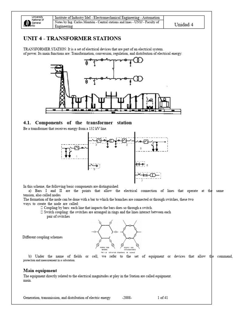 UNIT 4 REVIEWED TRANSFORMER STATIONS | PDF | Transformer | Electric ...