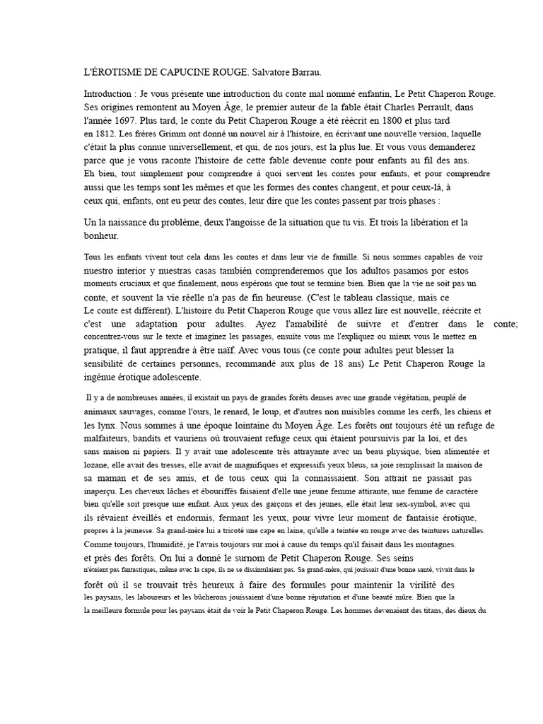 L'Érotique Petit Chaperon Rouge | PDF
