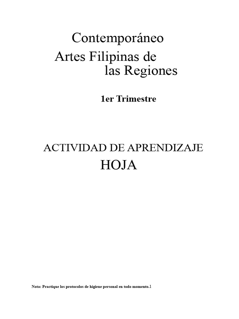 Hojas de Actividades CPAR 3 (2) | PDF | Filipinas | Dibujo