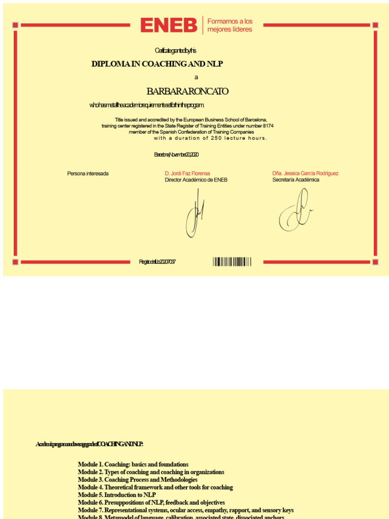 Barbara Roncato Coaching Diploma 20207037 | PDF