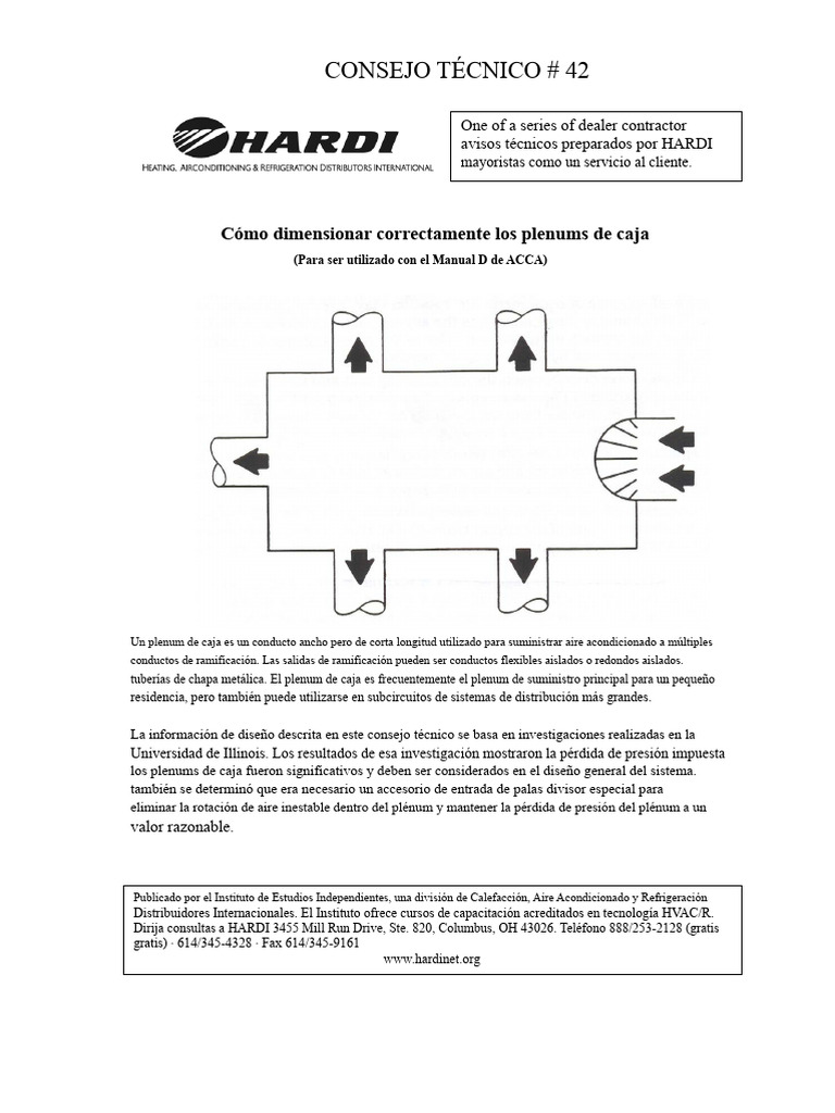Dimensionamiento Eficiente de Plenums de Caja | PDF