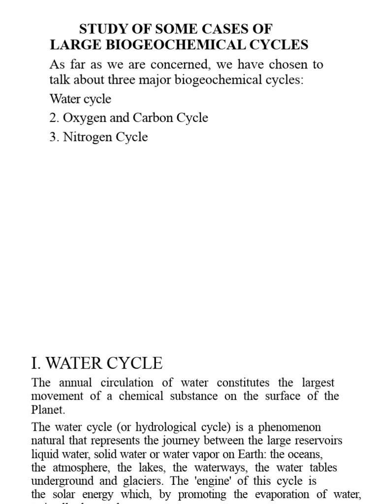 Presentation Biogeochemical Cycles | PDF | Carbon Cycle | Water Cycle