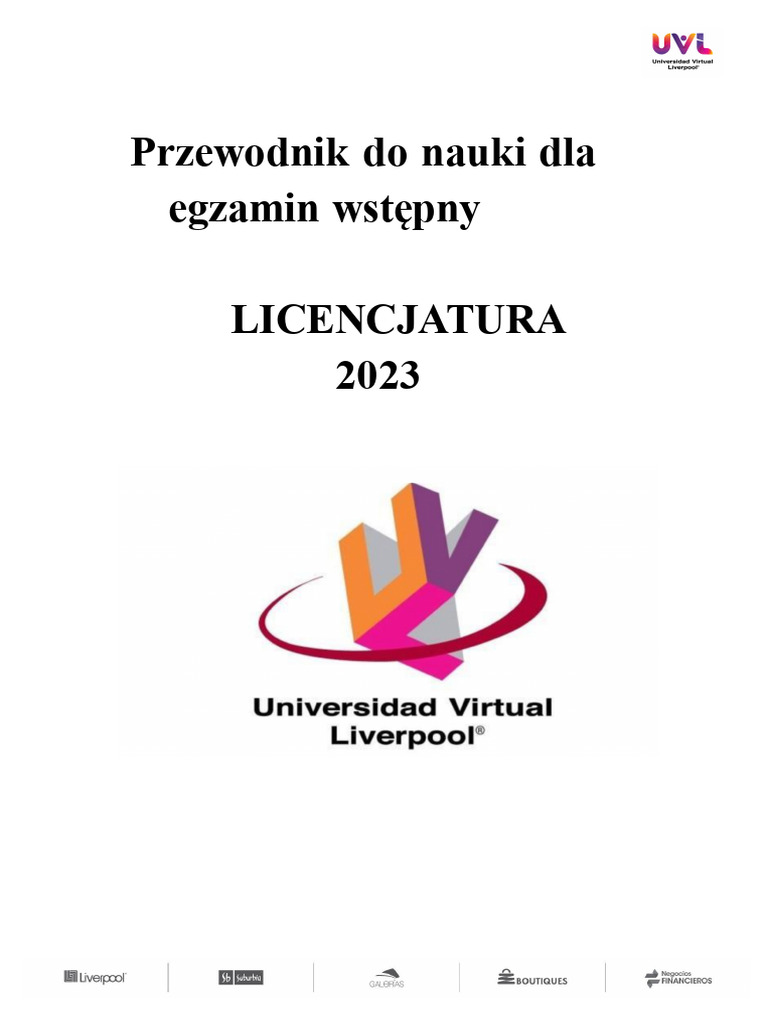 PRZEWODNIK STUDYJNY WSTĘP DO LICENCJATÓW UVL 2024-1 | PDF