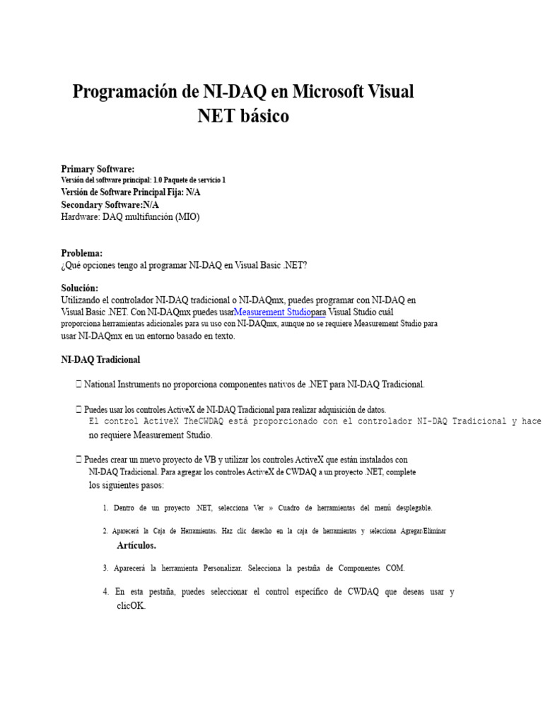 Programación de NI-DAQ en Microsoft Visual Basic | PDF | .NET Framework ...
