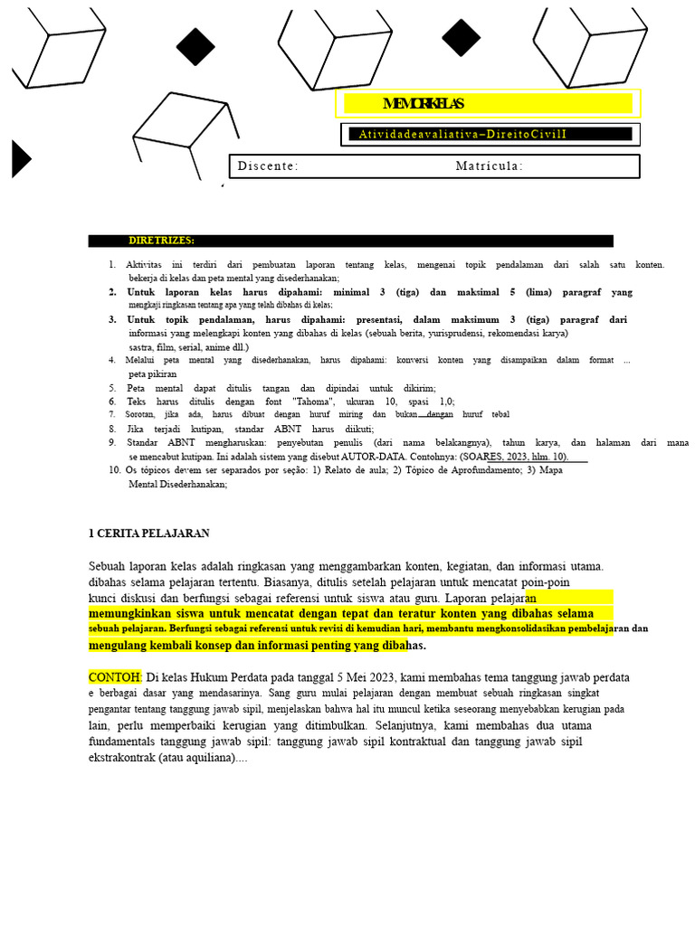 Model Memorandum Pelajaran | PDF
