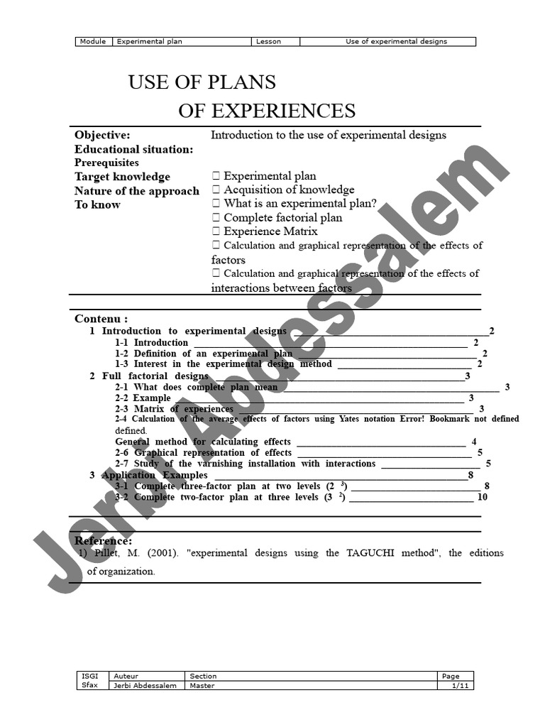 Chapter 1 Use of Experimental Designs | PDF | Experiment | Variable ...