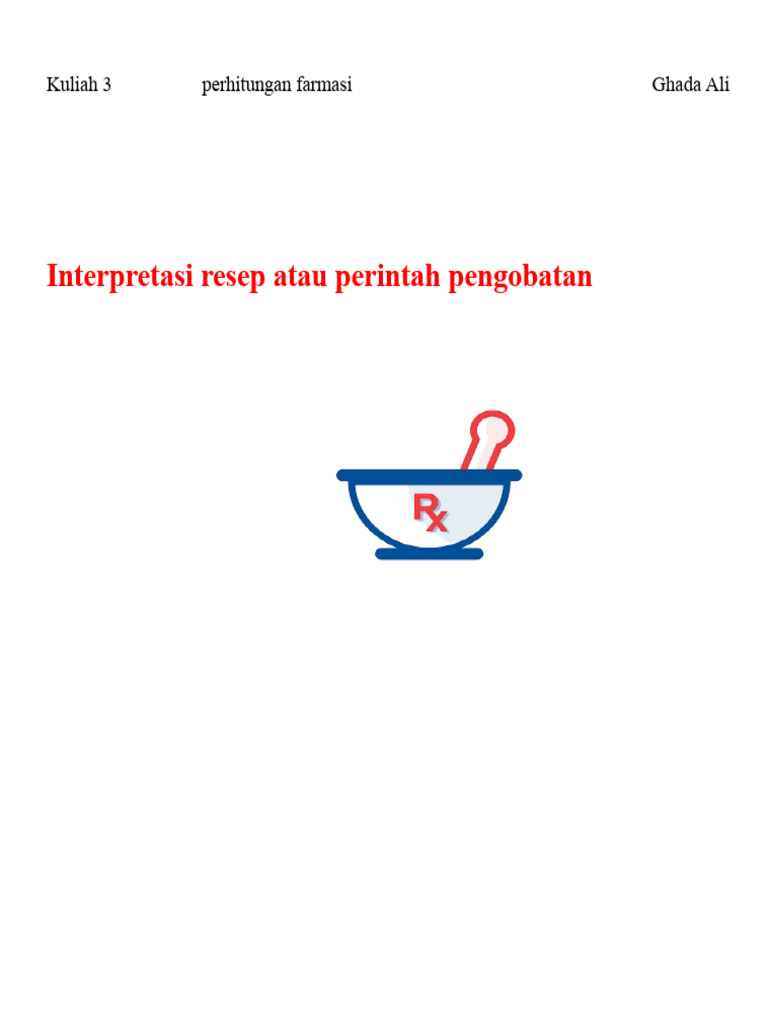 Panduan Akurasi Resep Farmasi | PDF