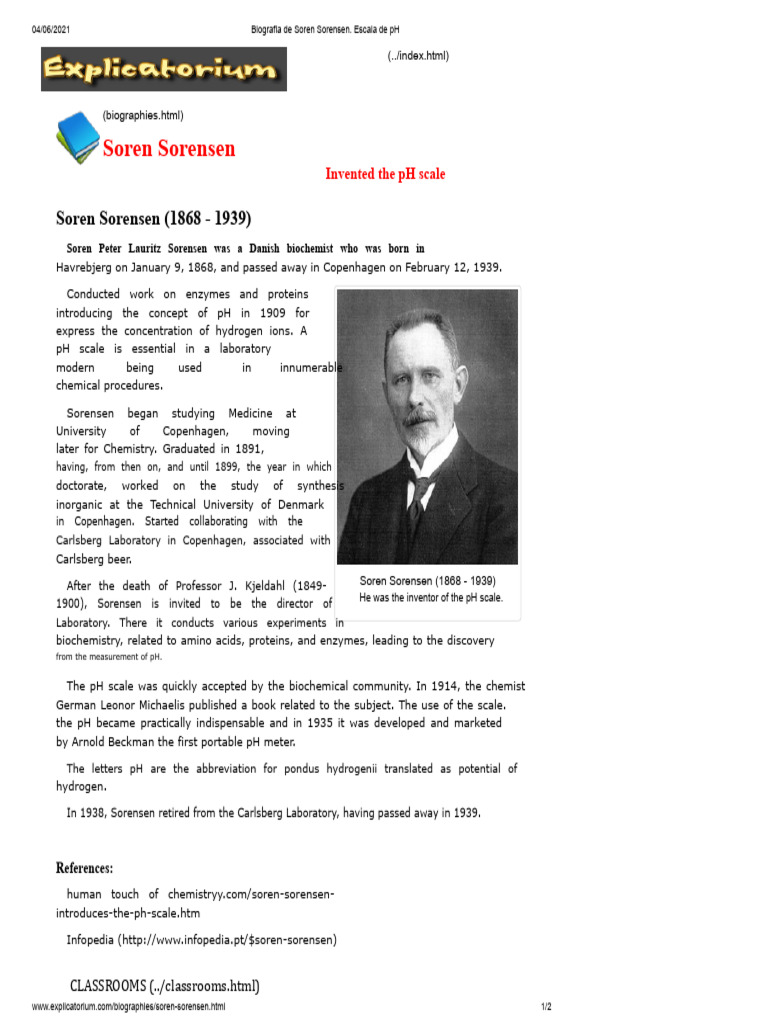 2. Soren Sorensen | PDF | Ph | Biochemistry